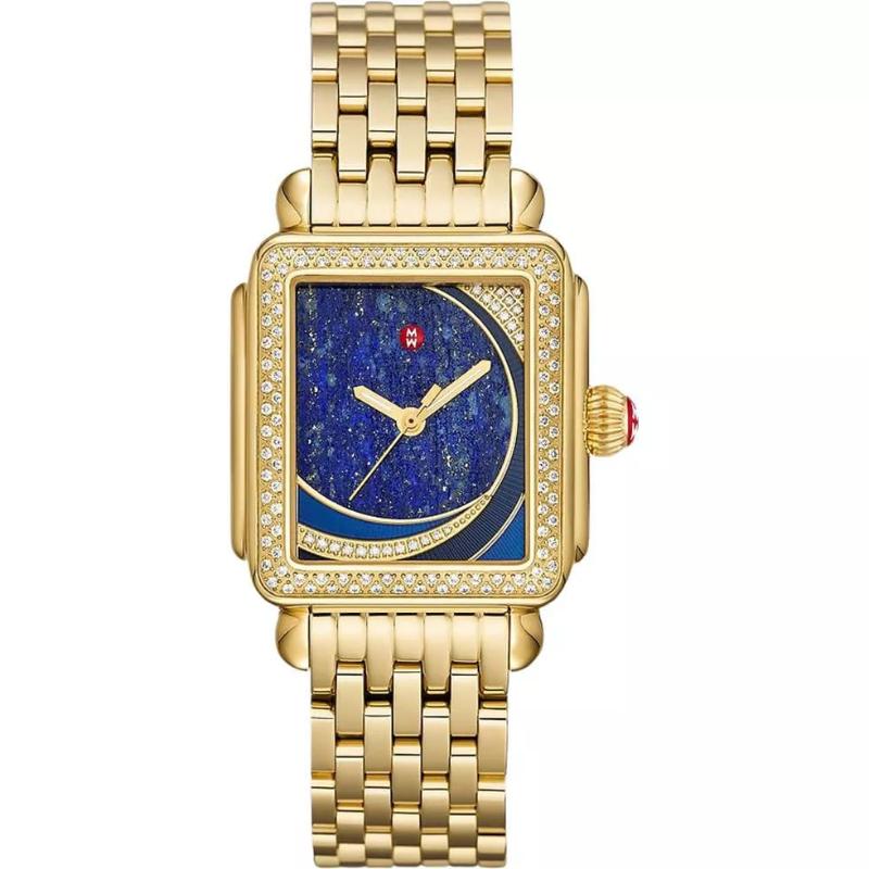 Shop Deco Diamond Limited Edition Quartz Blue Dial Diamond Bezel Gold ...