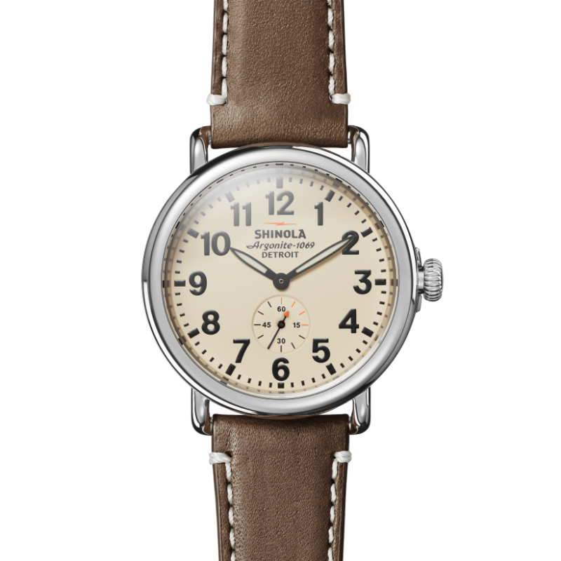 Shop Runwell 41mm Cream Dial/Dark Brown Watch at Sachs Jewelers Store